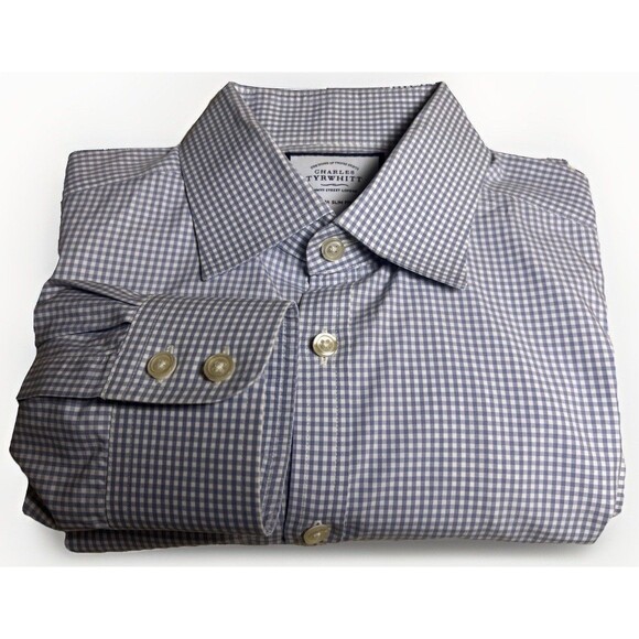 Charles Tyrwhitt | Shirts | Charles Tyrwhitt Blue Check Noiron Dress ...